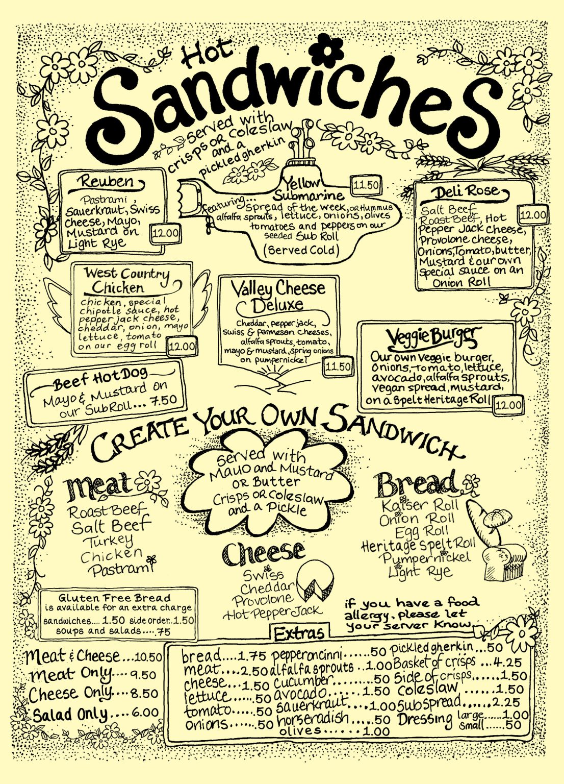Menu – The Yellow Deli Honiton
